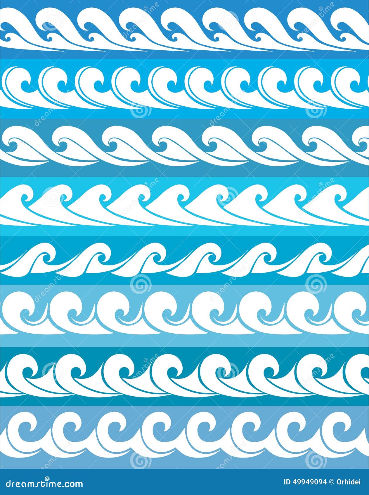 Set seamless waves stock vector. Illustration of wallpaper - 49949094