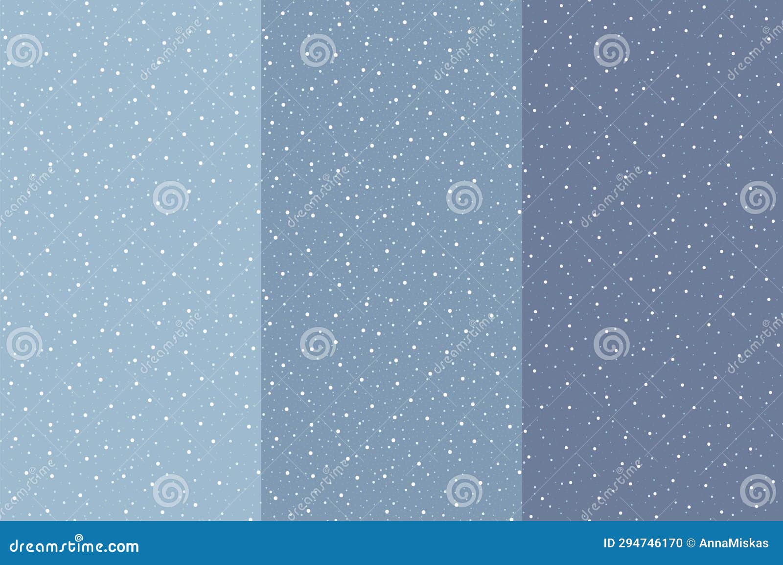 Set of Seamless Winter Patterns with Snowfall. Stock Illustration ...