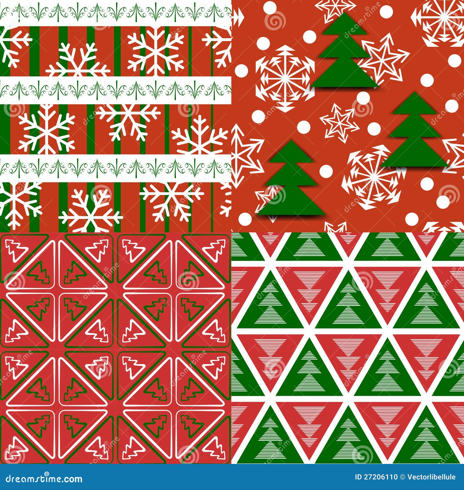 Set of Seamless Xmas Patterns Stock Vector - Illustration of color ...