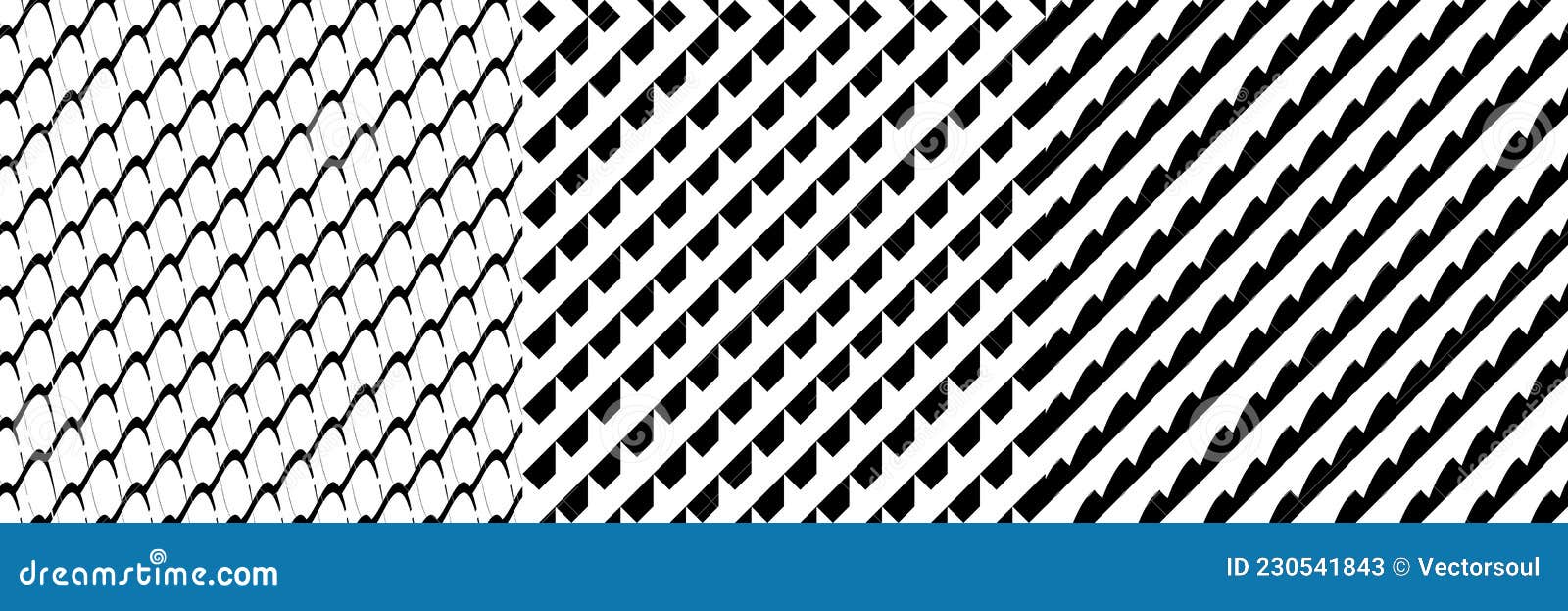 Set of 3 Seamlessly Repeatable, Repetitive Geometric Pattern ...