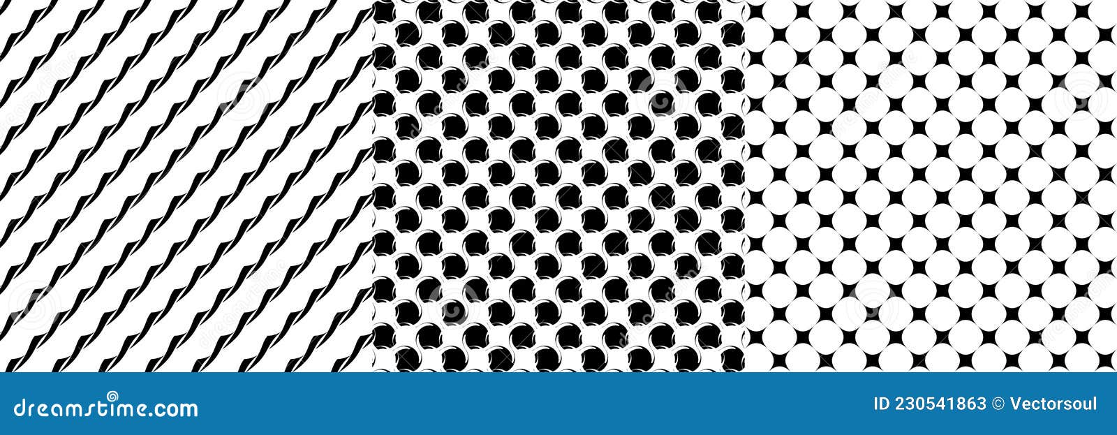 Set of 3 Seamlessly Repeatable, Repetitive Geometric Pattern ...