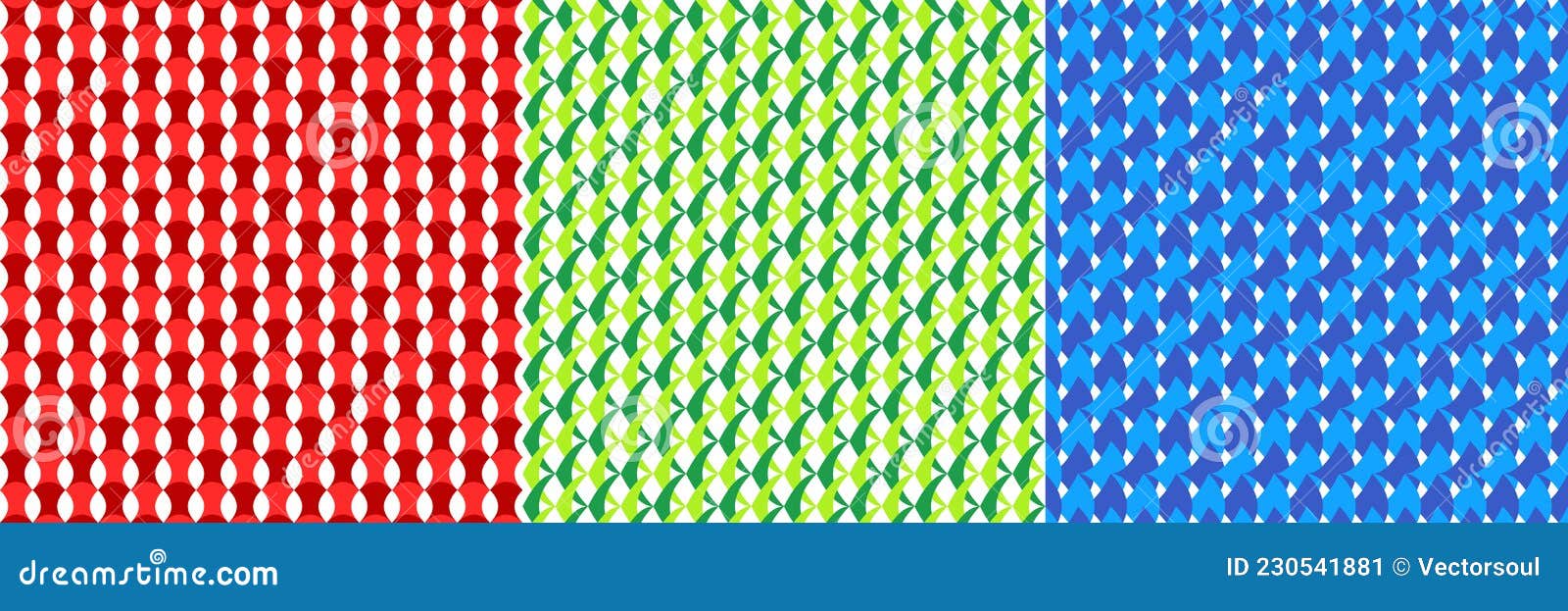 Set of 3 Seamlessly Repeatable, Repetitive Geometric Pattern ...