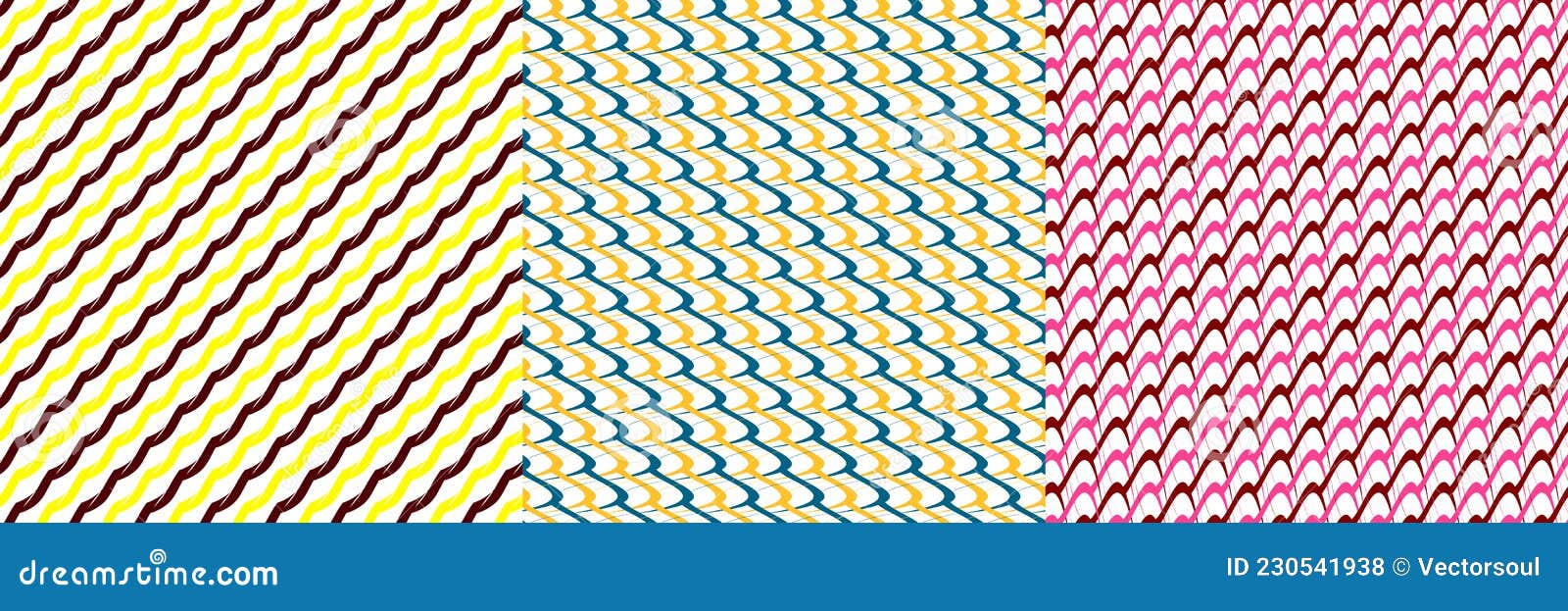 Set of 3 Seamlessly Repeatable, Repetitive Geometric Pattern ...