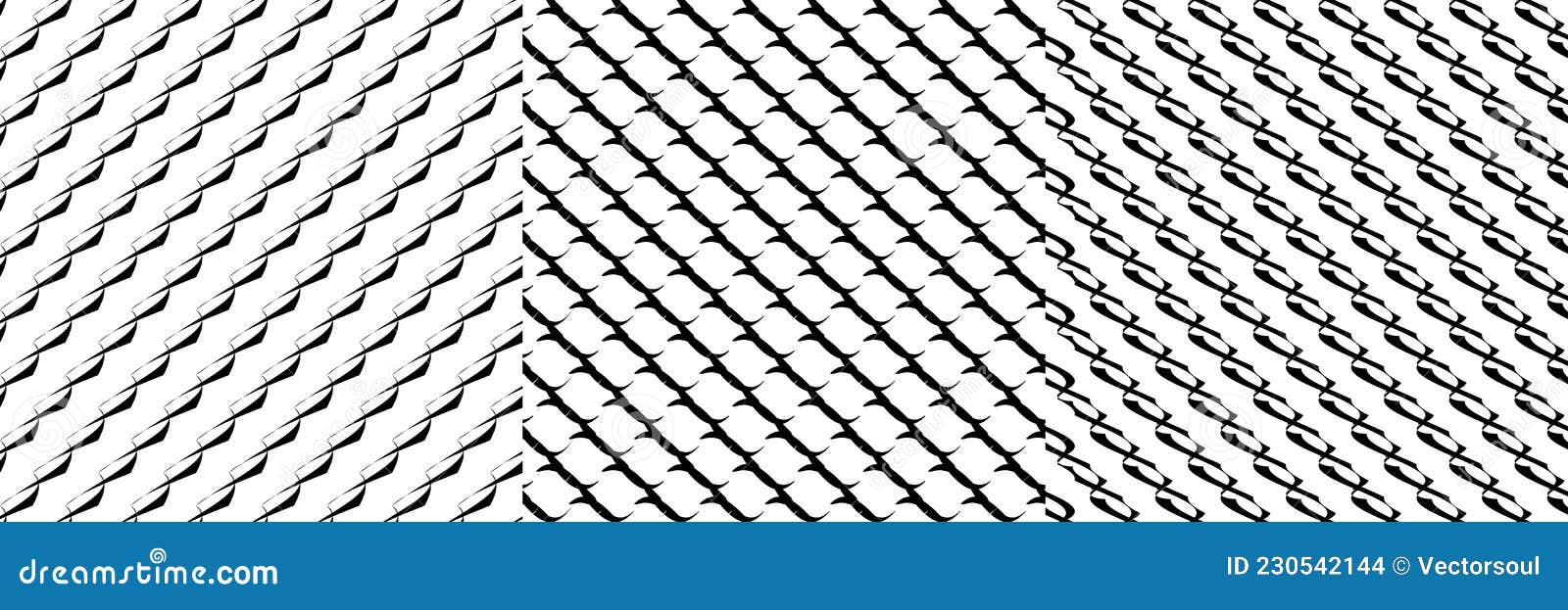 Set of 3 Seamlessly Repeatable, Repetitive Geometric Pattern ...