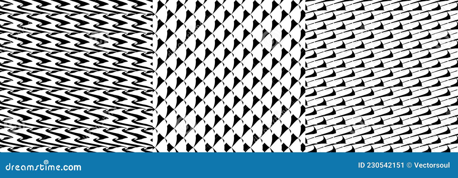 Set of 3 Seamlessly Repeatable, Repetitive Geometric Pattern ...