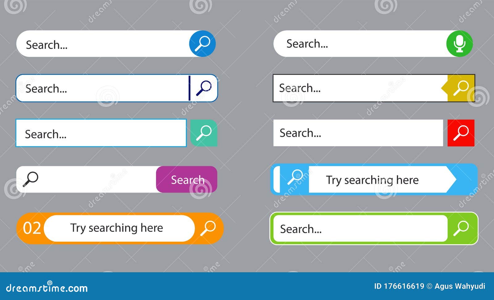 Set of Search Bar or Search Boxes Ui Interface for Website Stock Vector ...