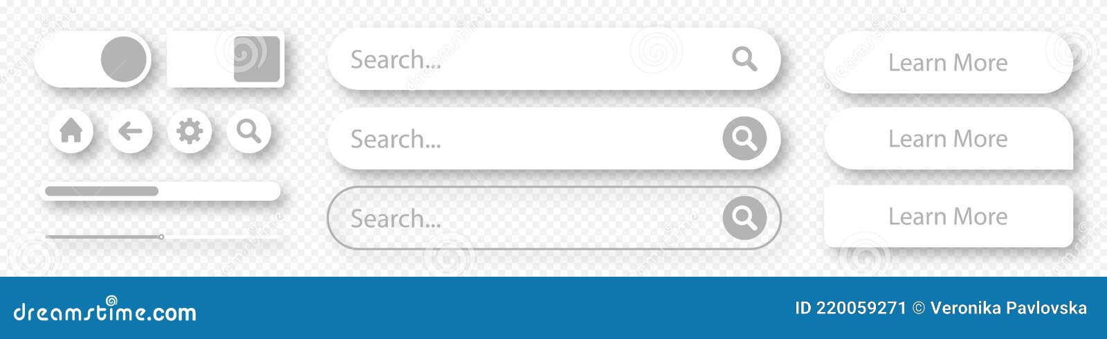 Set of Search Bar Windows. Web Interface Elements for Browsers with a Text Box and a Search ...