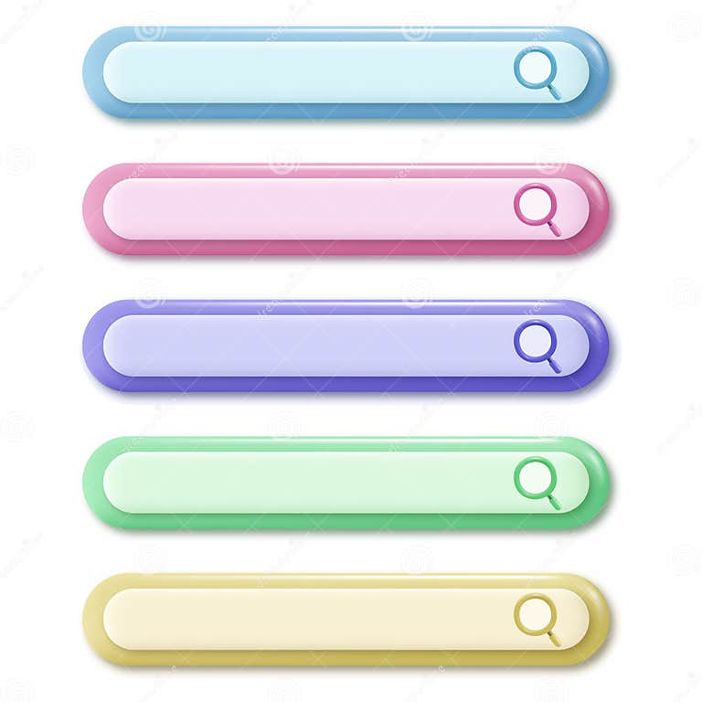 Set of Search Bar Design Elements. Navigation and Search Concept Stock ...