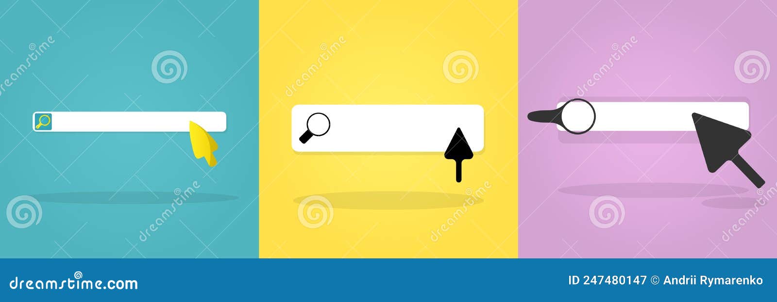 Set of Search Bar Template for Website. Navigation Search for Browser ...