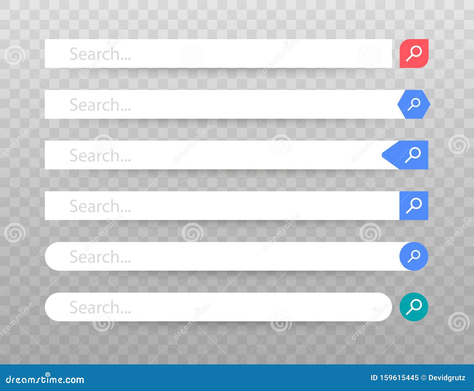 Set Search Bar Vector Element Design, Set of Search Boxes Ui Template ...