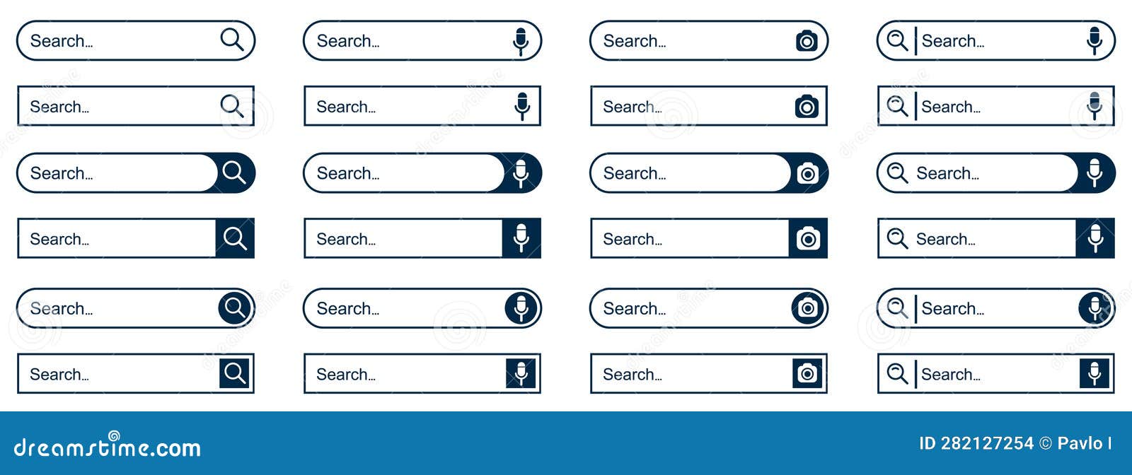 Set Search Bar Web Page Internet Browser Button, Search Box Template ...
