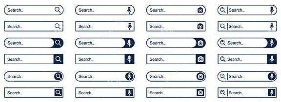 Set Search Bar Web Page Internet Browser Button, Search Box Template ...