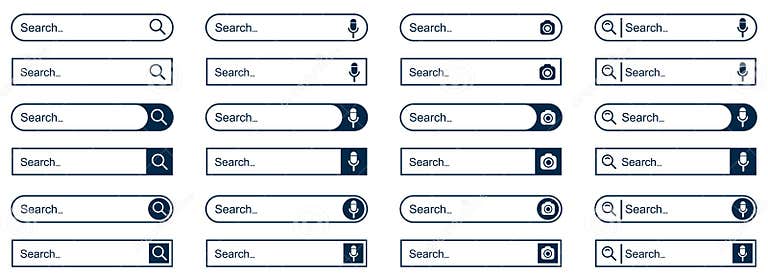 Set Search Bar Web Page Internet Browser Button, Search Box Template ...