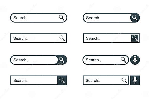 Set Search Bar Web Page Internet Browser Button, Search Box Template ...