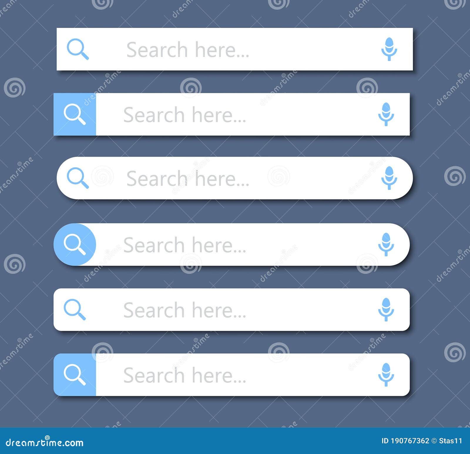 Set of Search Bar for Website in a Flat Design Stock Vector ...