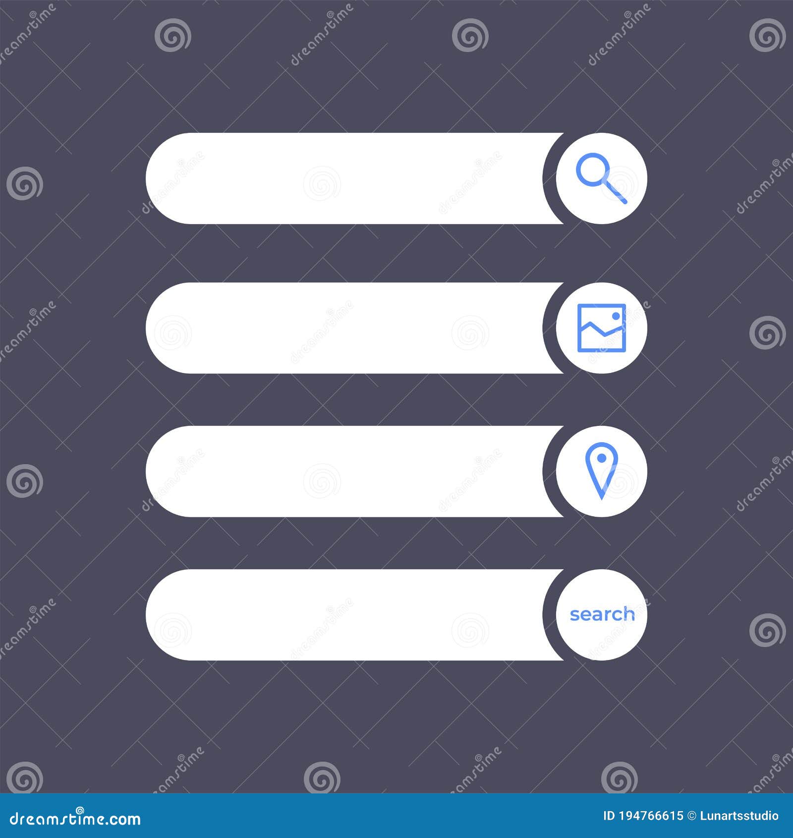 Set of Search Bars, Flat Web Design Elements . Search Bar Isolated on ...