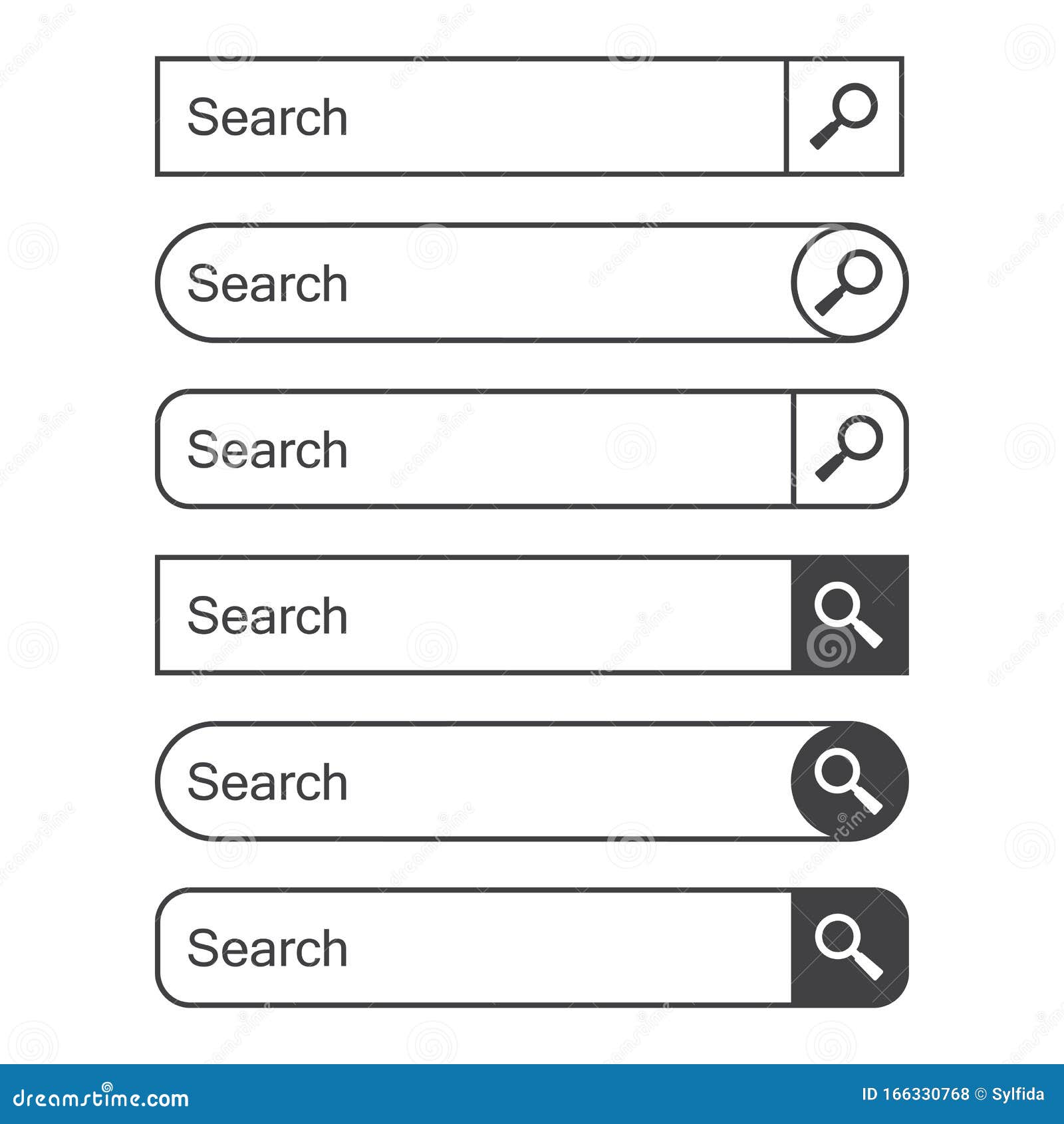 Set of Search Bars. Web Buttons Stock Illustration - Illustration of ...