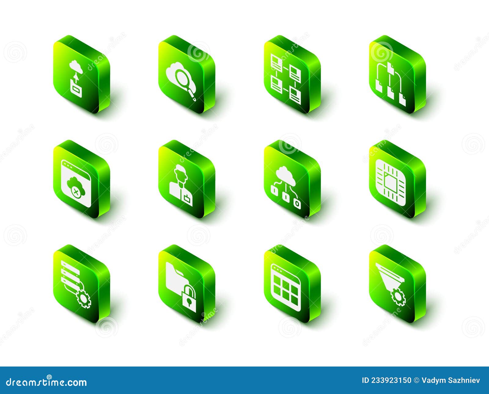 Set Search Cloud Computing Hierarchy Organogram Chart Folder Tree Processor With Cpu Filter