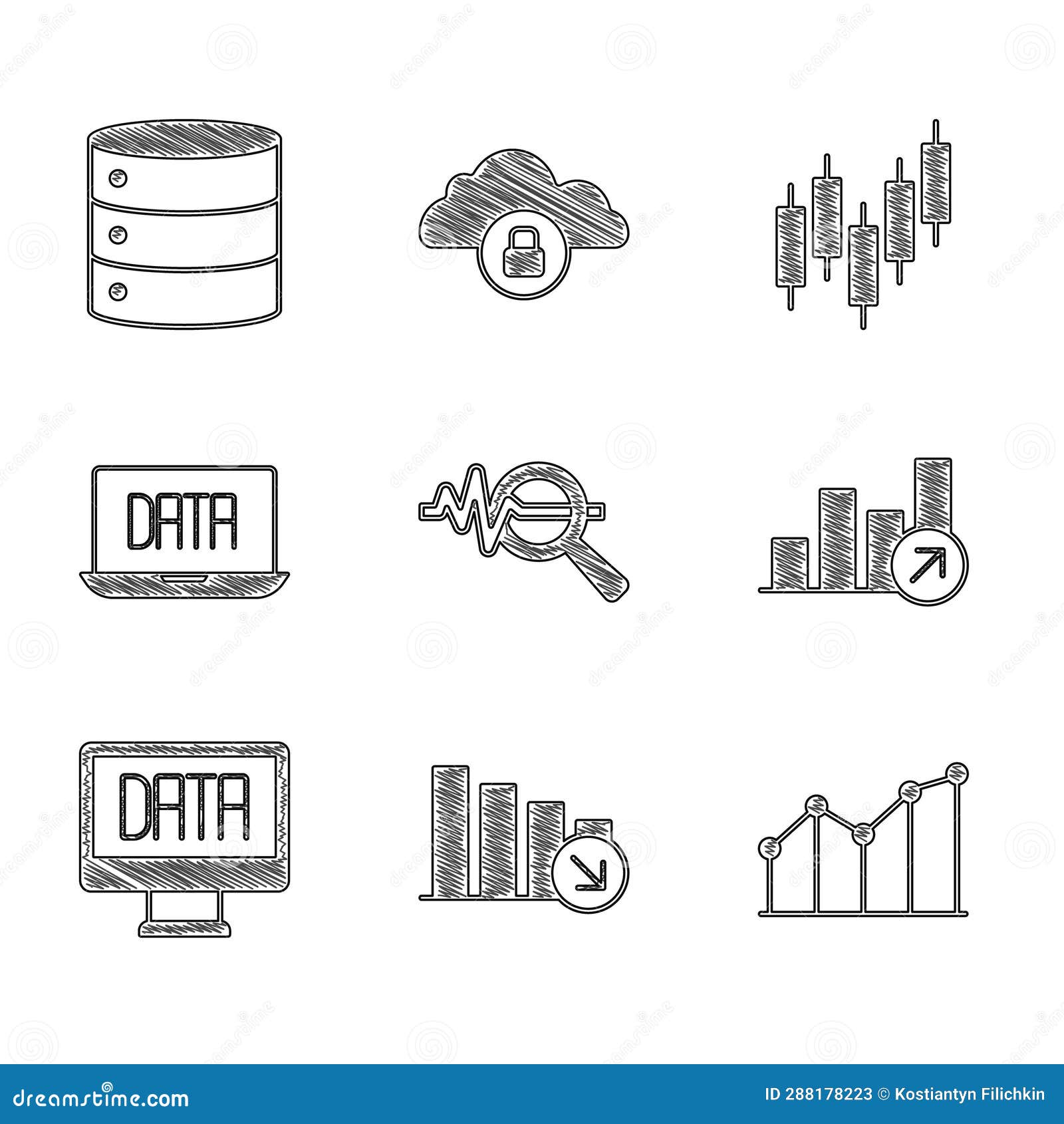 Set Search Data Analysis Financial Growth Decrease Pie Chart Infographic Data Browser With