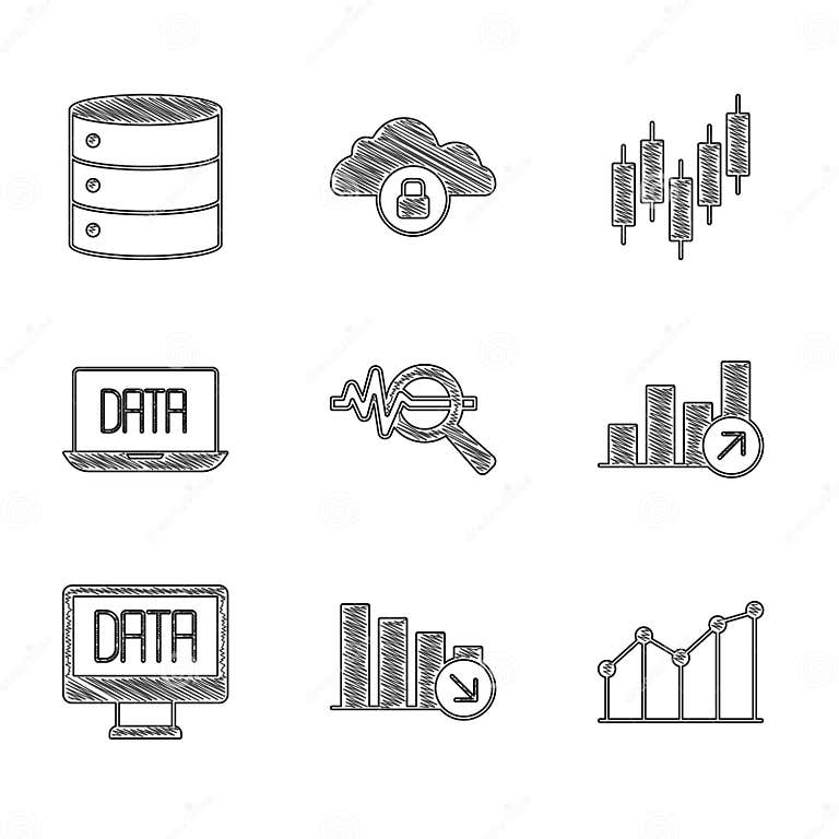 Set Search Data Analysis, Financial Growth Decrease, Pie Chart Infographic, Data, Browser with ...