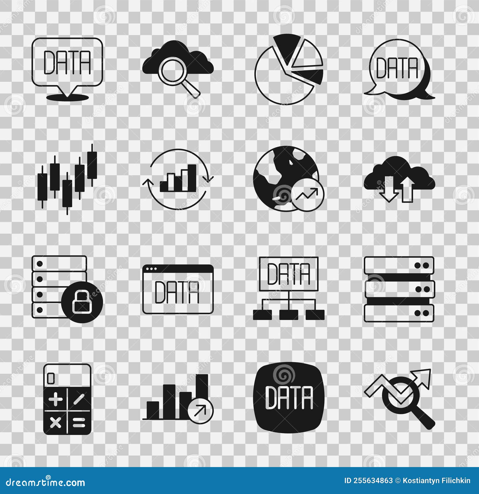 Set Search Data Analysis, Server, Cloud Download and Upload, Pie Chart ... Set Search Data Analysis, Server, Cloud Download and Upload, Pie Chart ...