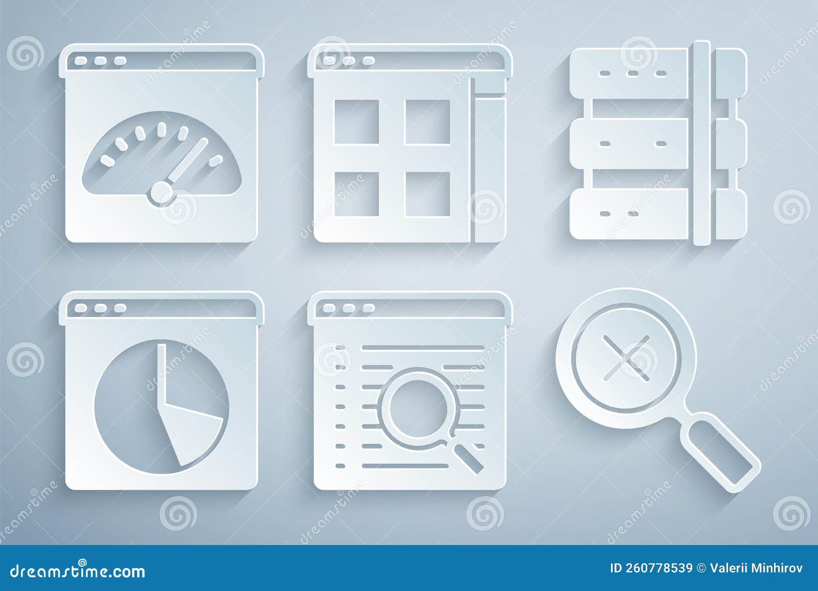 Set Search Engine, Server, Graph Chart Infographic, Magnifying Glass ... Set Search Engine, Server, Graph Chart Infographic, Magnifying Glass ...