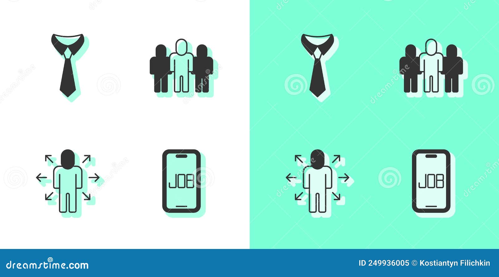 Set Search Job, Tie, Multitasking Manager Working and Project Team Base ...