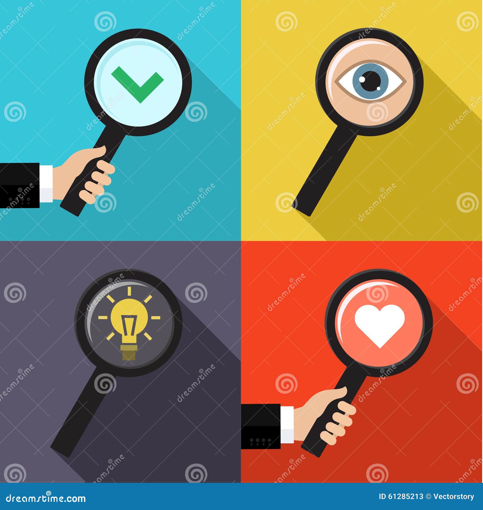 Set of searching concepts stock vector. Illustration of focus - 61285213