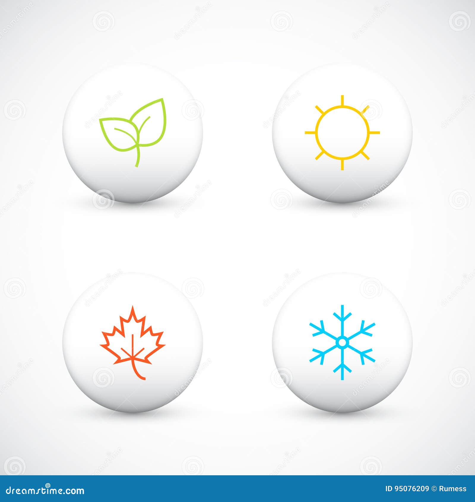 Set of season icons stock vector. Illustration of graphic - 95076209