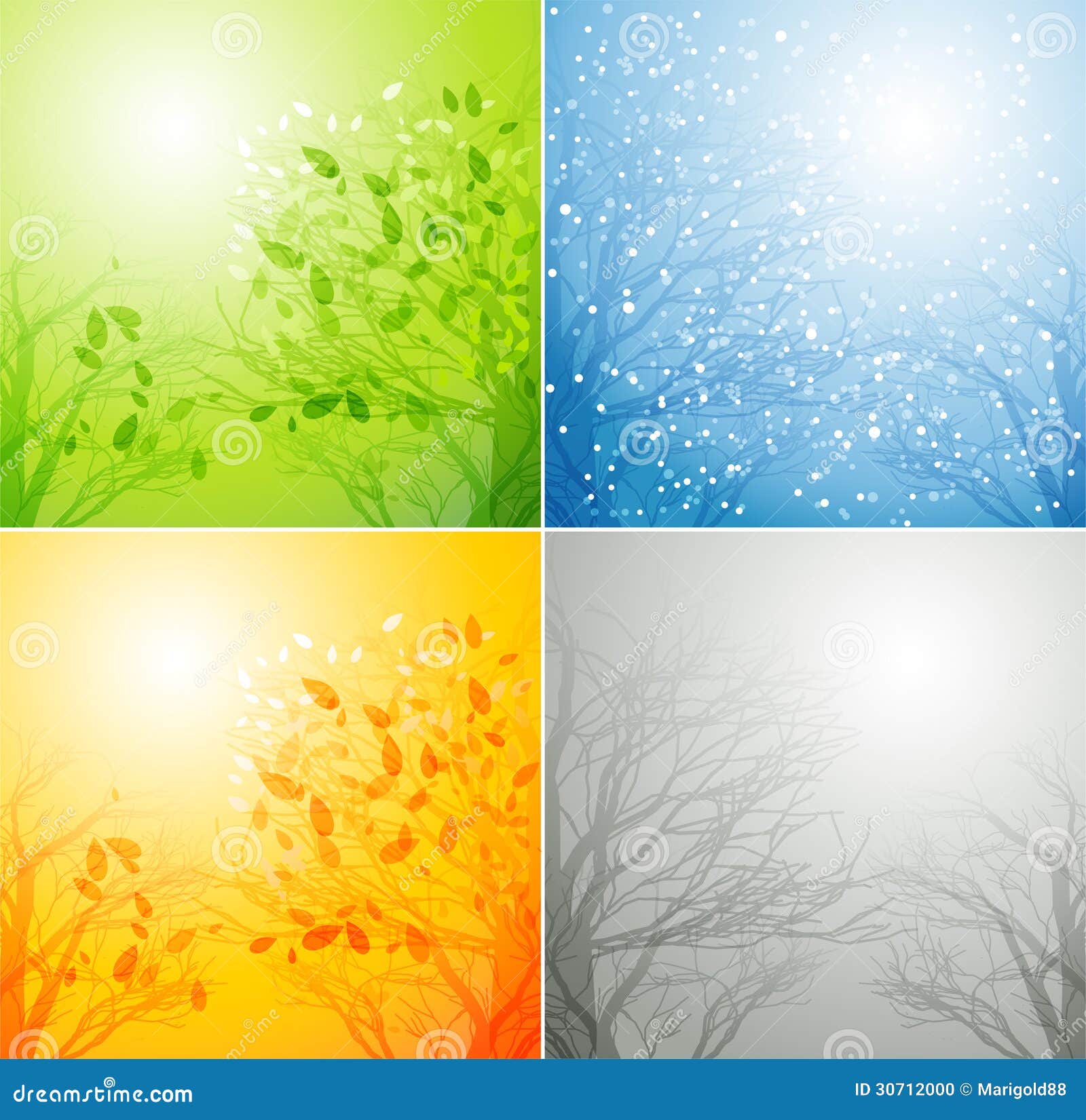Set of Seasons backgrounds stock vector. Illustration of ecology - 30712000