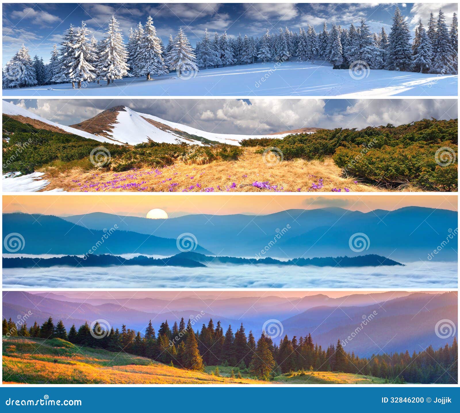 Set Of The 4 Seasons Landscape Stock Photography | CartoonDealer.com ...