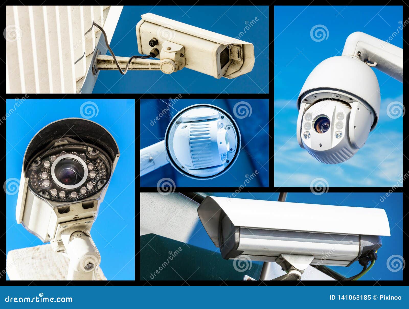 Set of Security Camera in Various Situation Stock Image - Image of ...