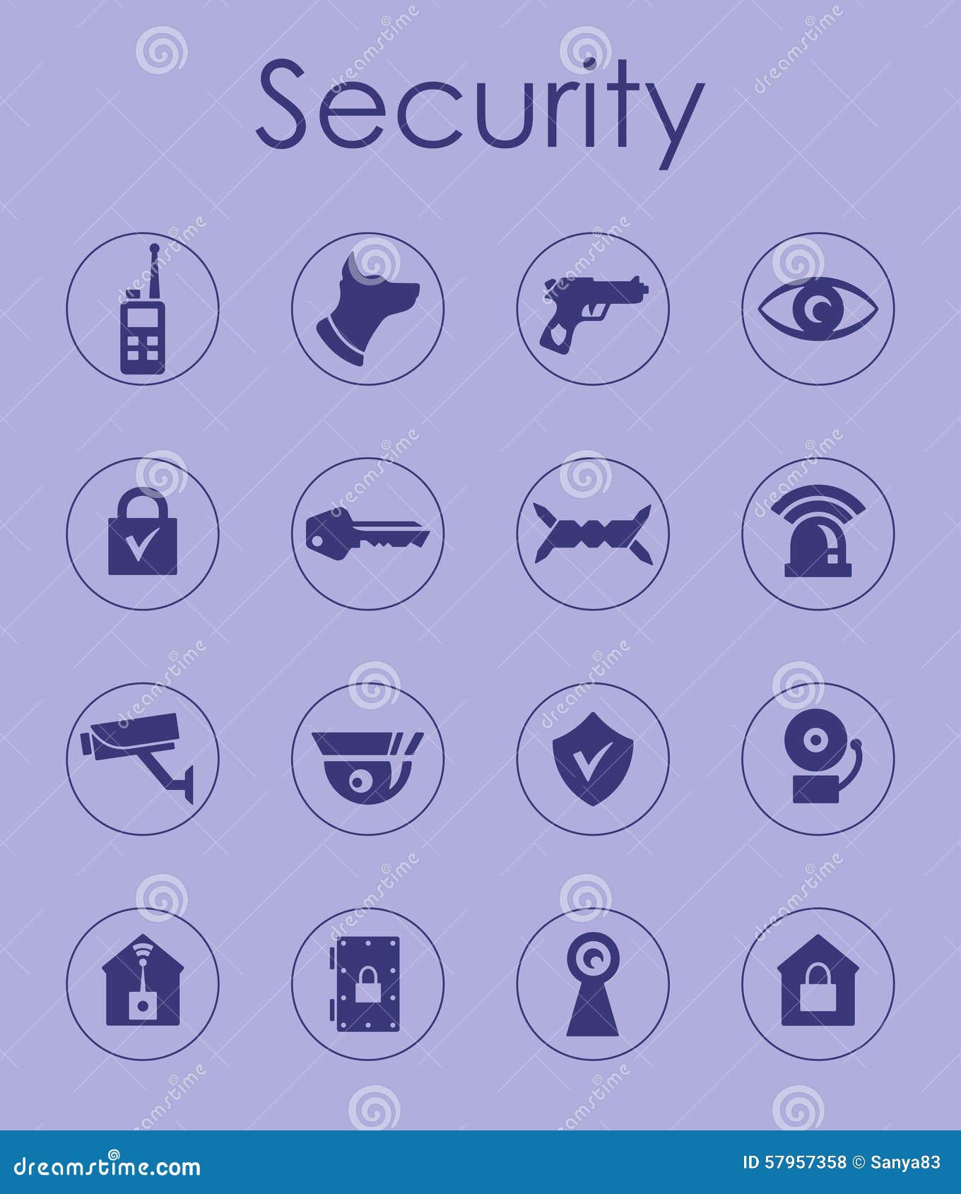 Set of Security Simple Icons Stock Vector - Illustration of collection ...