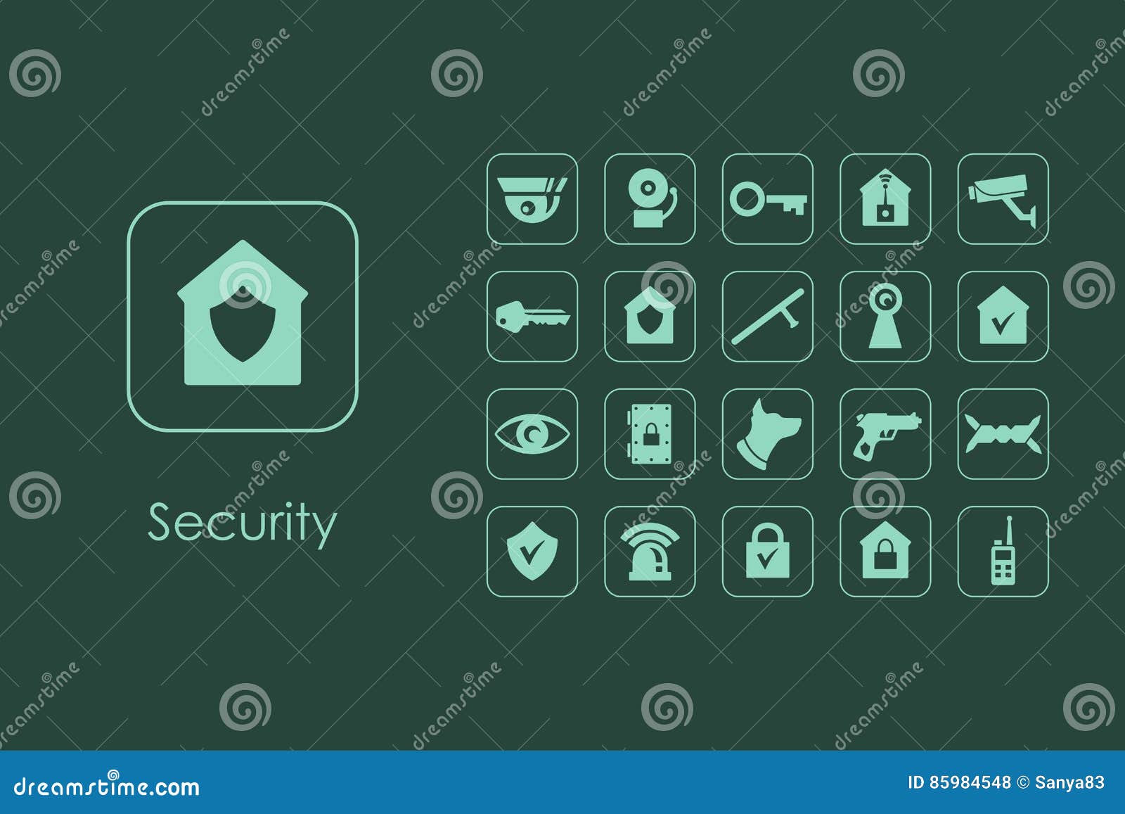 Set of Security Simple Icons Stock Vector - Illustration of cyber ...