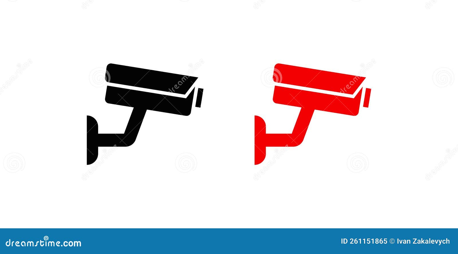 Set of Security or Surveillance Camera Icons. Fixed Cctv Illustration ...