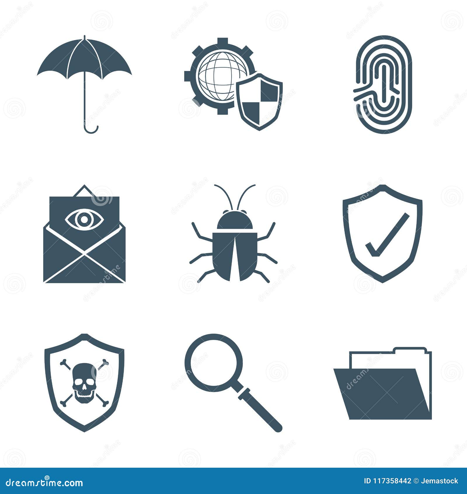 Set of Security System Symbols Stock Vector - Illustration of element ...