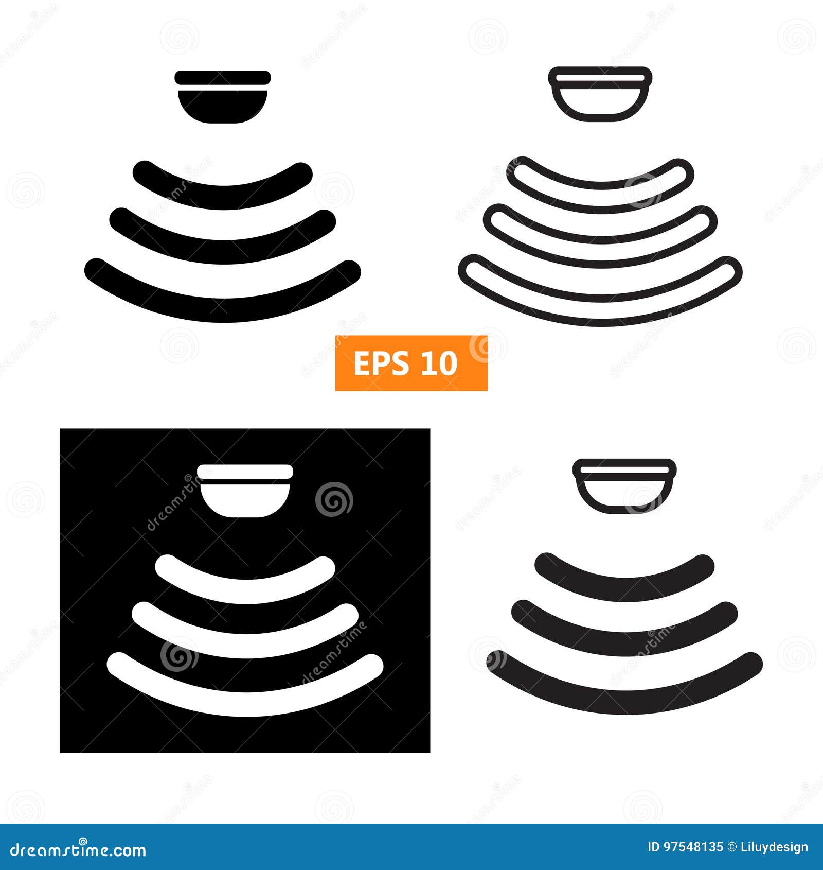 Sensor Waves Signal Or Scanner Laser On Transparent Background. Design ...
