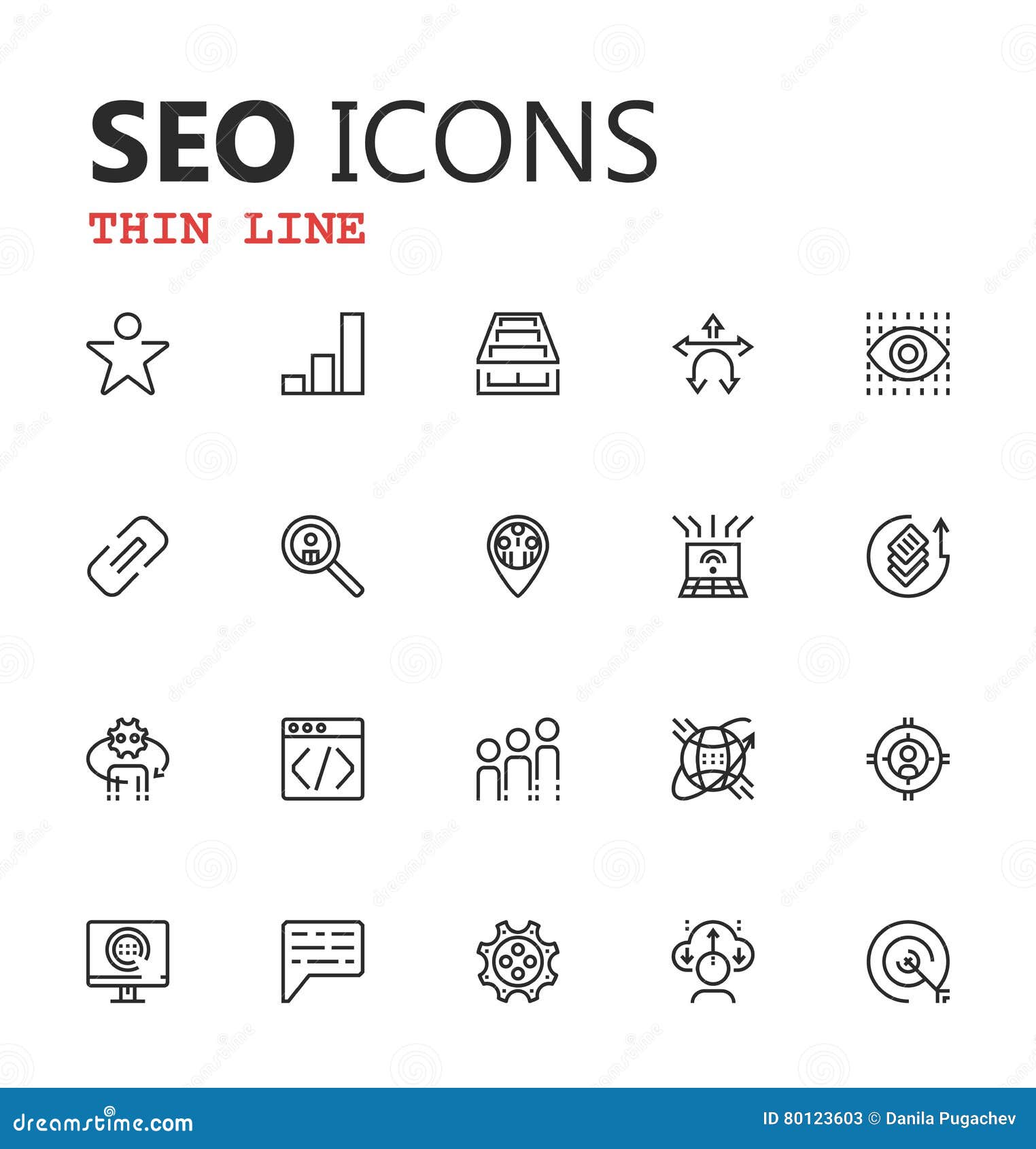 Set of SEO and Development Icons Stock Vector - Illustration of ...