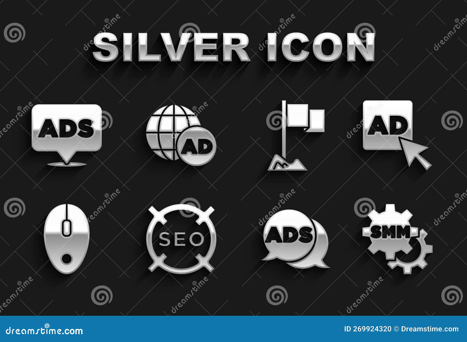 Set SEO Optimization, Advertising, Social Media Marketing, Computer ...