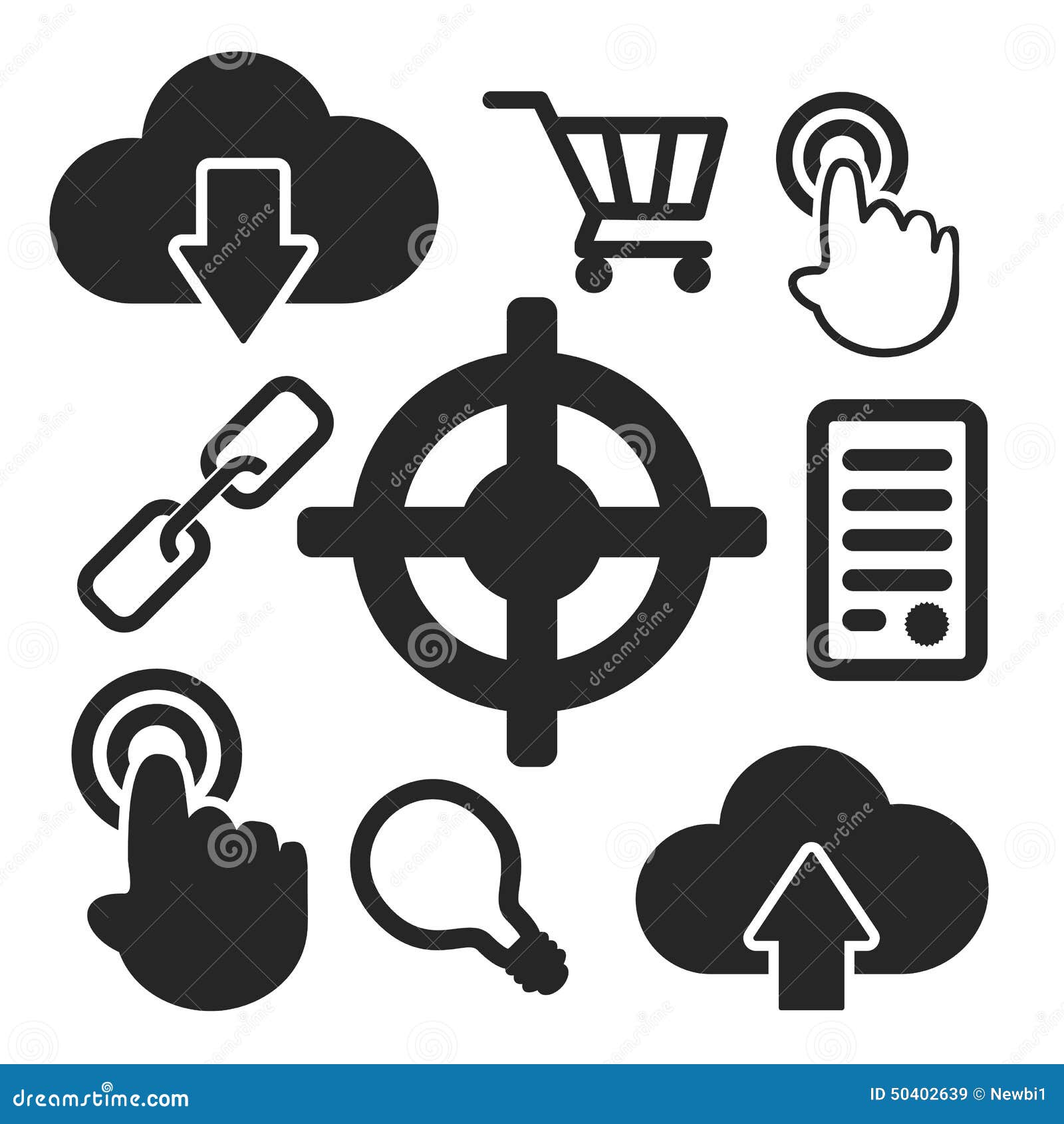 Set of Seo Web and Mobile Icons. Vector. Stock Vector - Illustration of ...