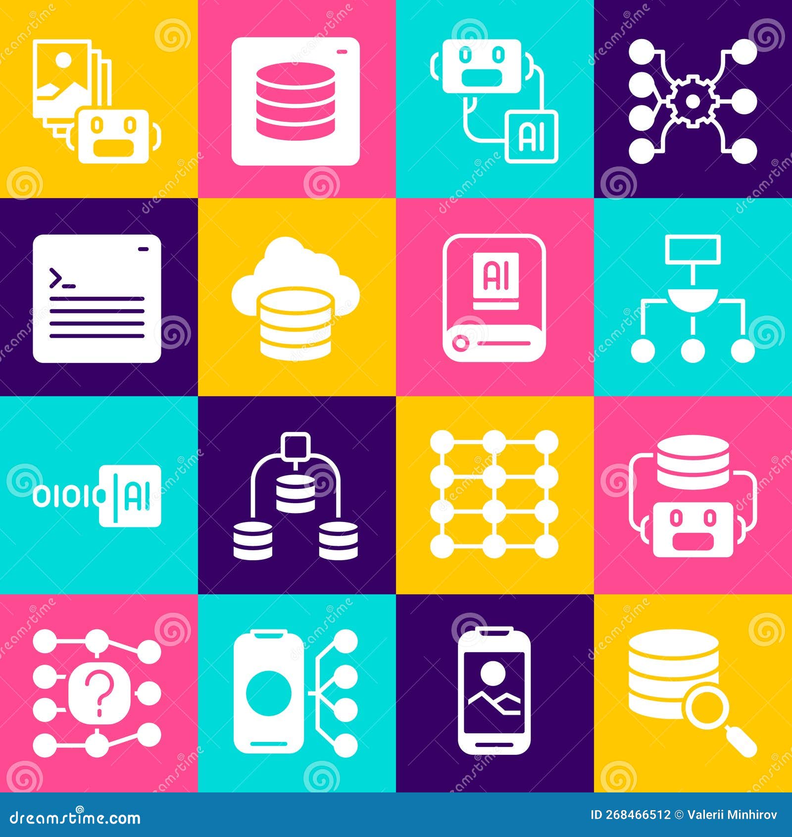 Robot With Algorithm Poster Sketch Engraving Vector Illustration ...