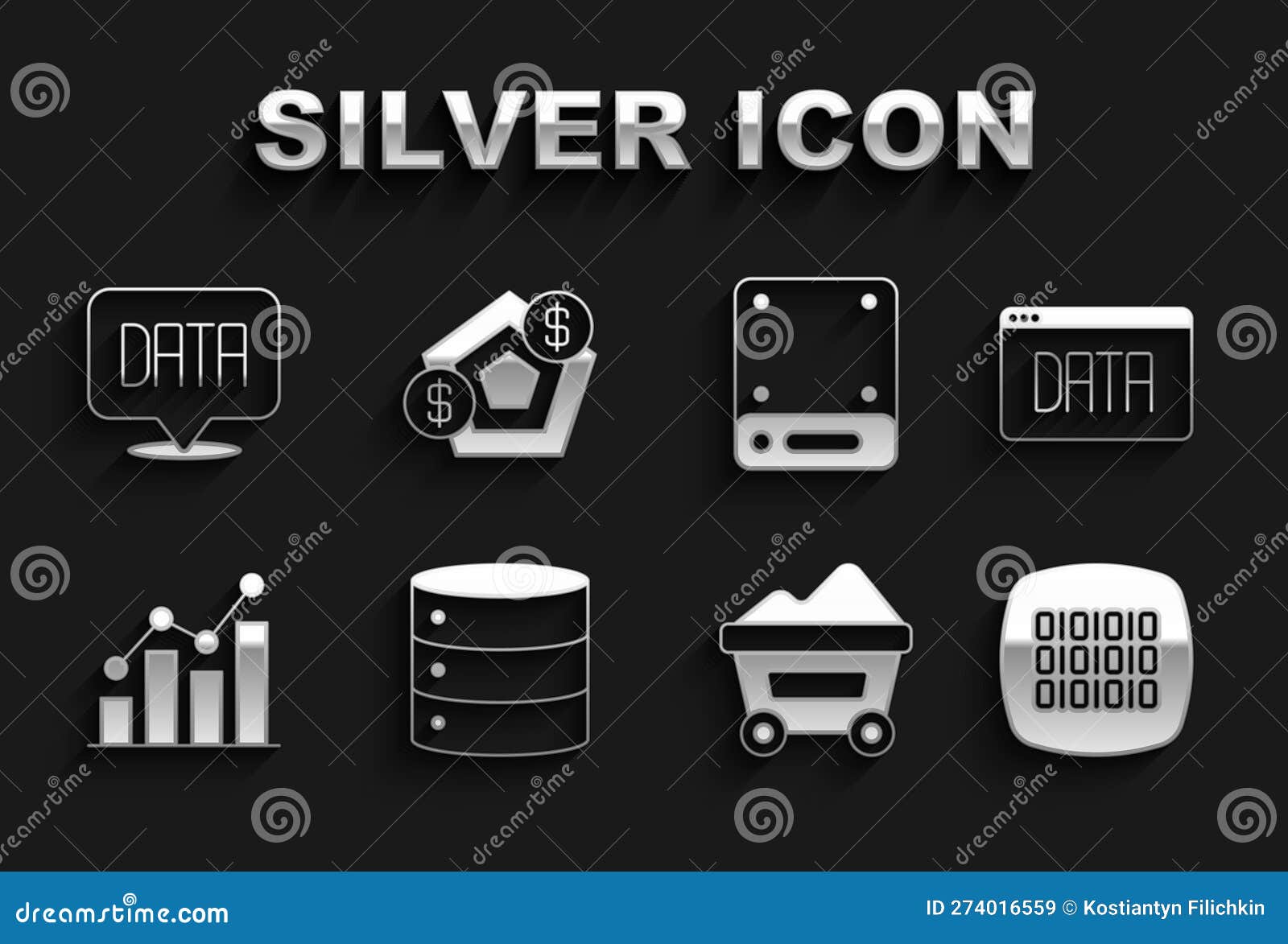 Set Server, Data Analysis, Binary Code, Coal Mine Trolley, Pie Chart ... Set Server, Data Analysis, Binary Code, Coal Mine Trolley, Pie Chart ...