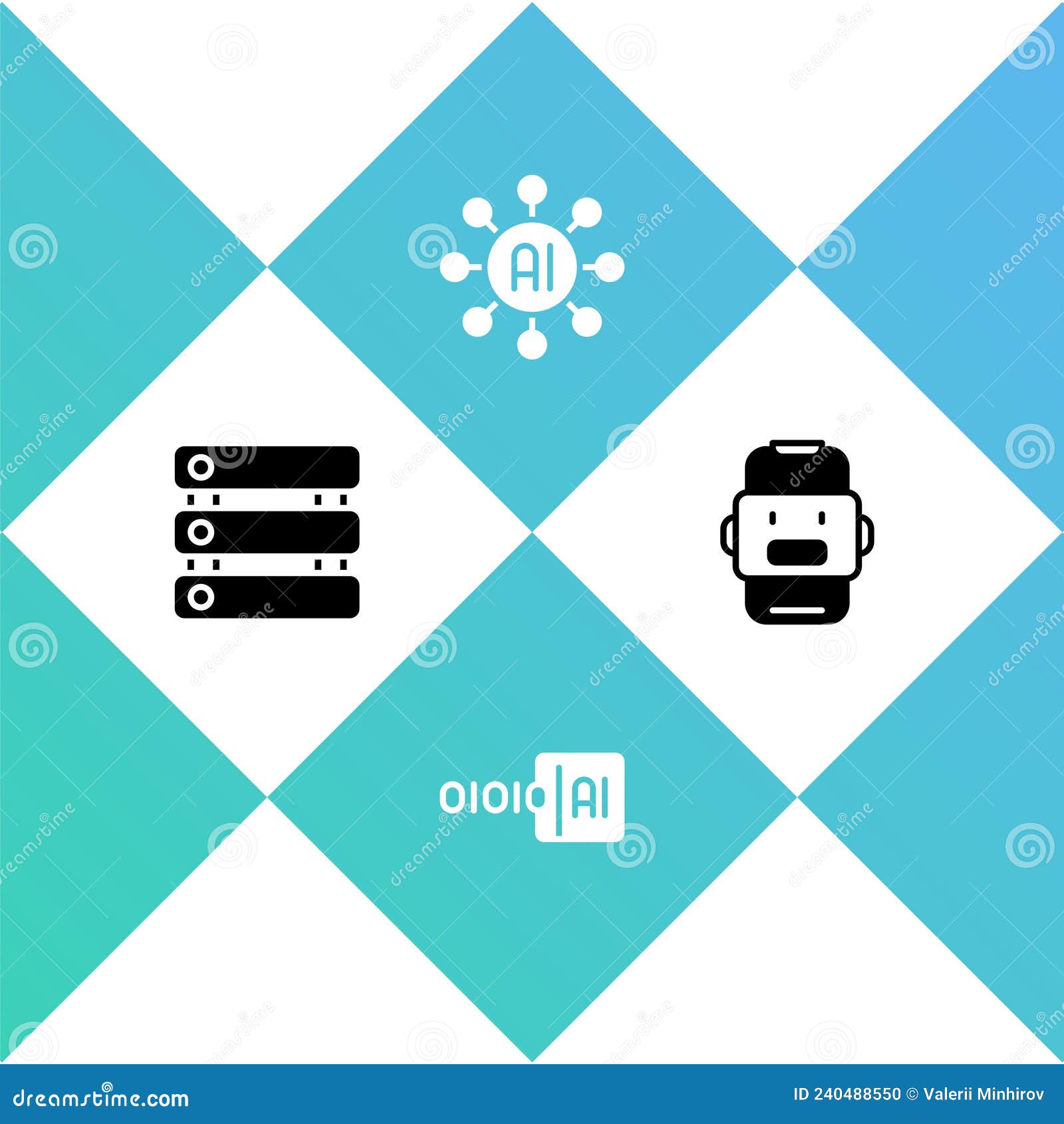 Set Server, Data, Binary Code, Neural Network and Chat Bot Icon. Vector ... Set Server, Data, Binary Code, Neural Network and Chat Bot Icon. Vector ...