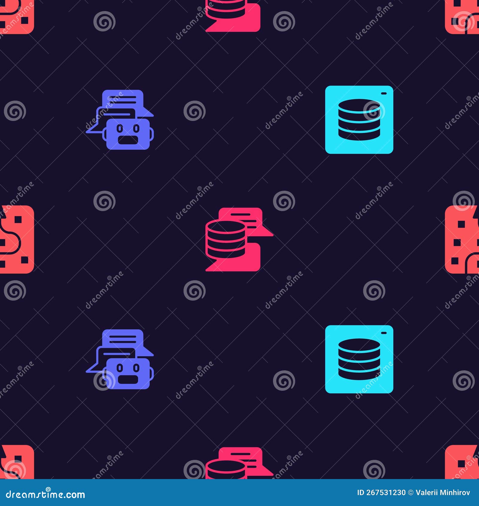 Set Server, Data, Chat Bot, and Neural Network on Seamless Pattern ... Set Server, Data, Chat Bot, and Neural Network on Seamless Pattern ...
