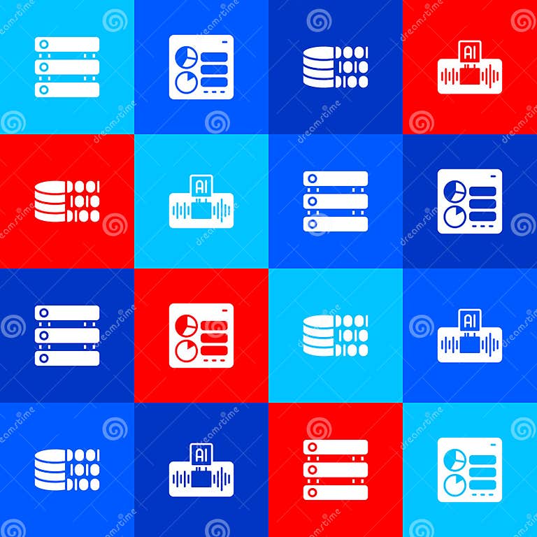 Set Server, Data, Computer Api Interface, Binary Code and Artificial Intelligence AI Icon ...