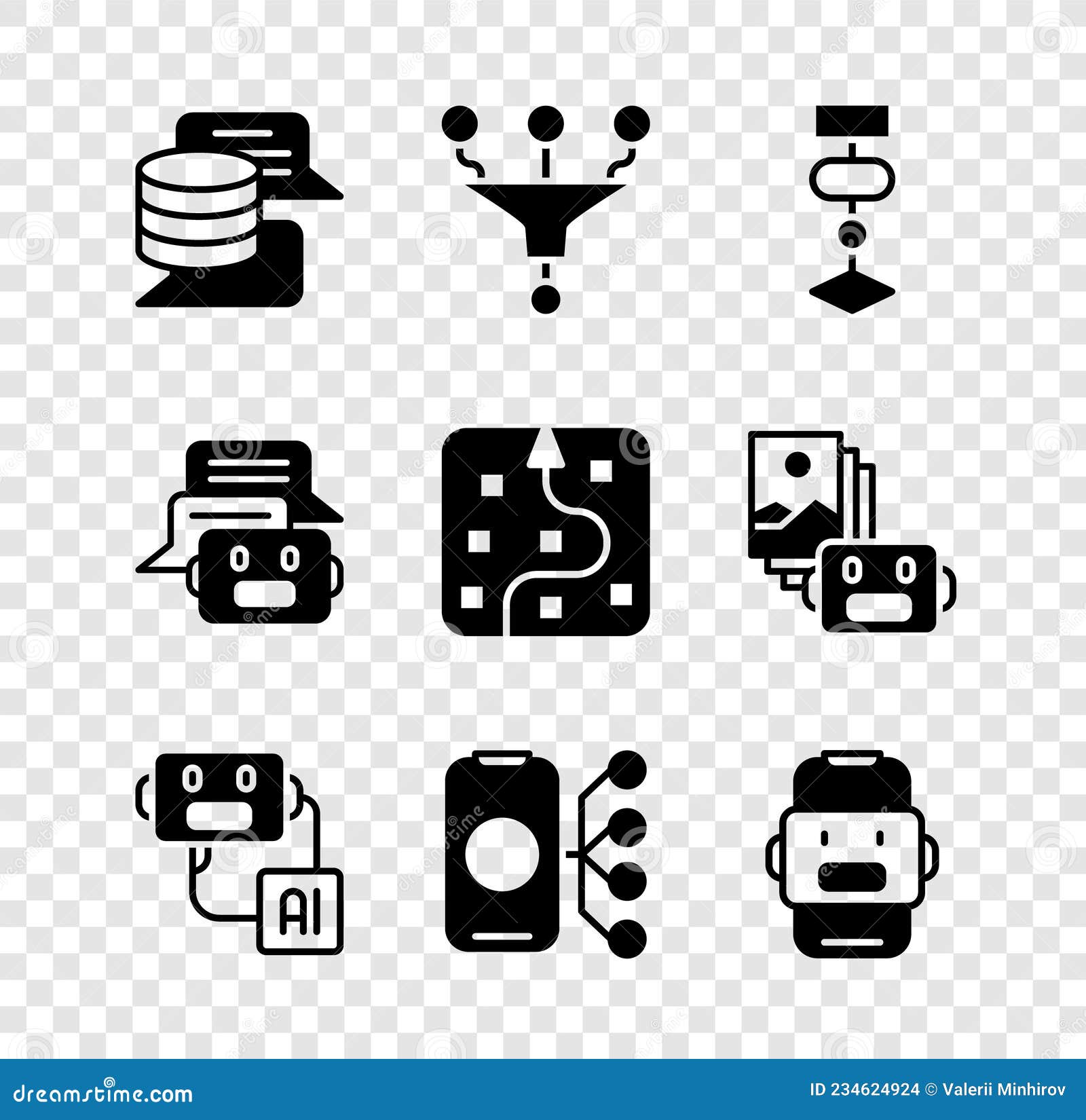 Set Server, Data, Funnel or Filter, Algorithm, Artificial Intelligence ... Set Server, Data, Funnel or Filter, Algorithm, Artificial Intelligence ...