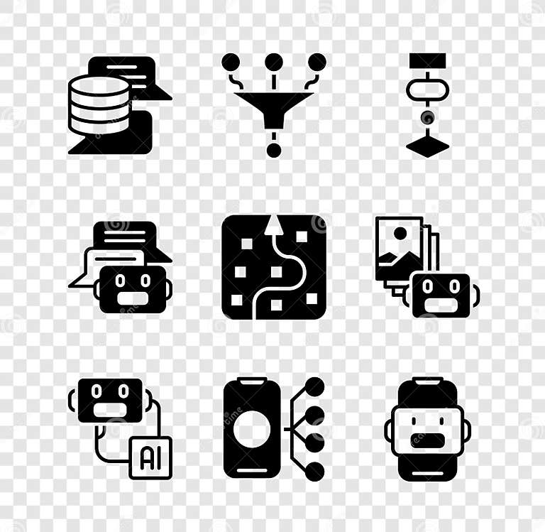 Set Server, Data, Funnel or Filter, Algorithm, Artificial Intelligence Robot, Neural Network ...