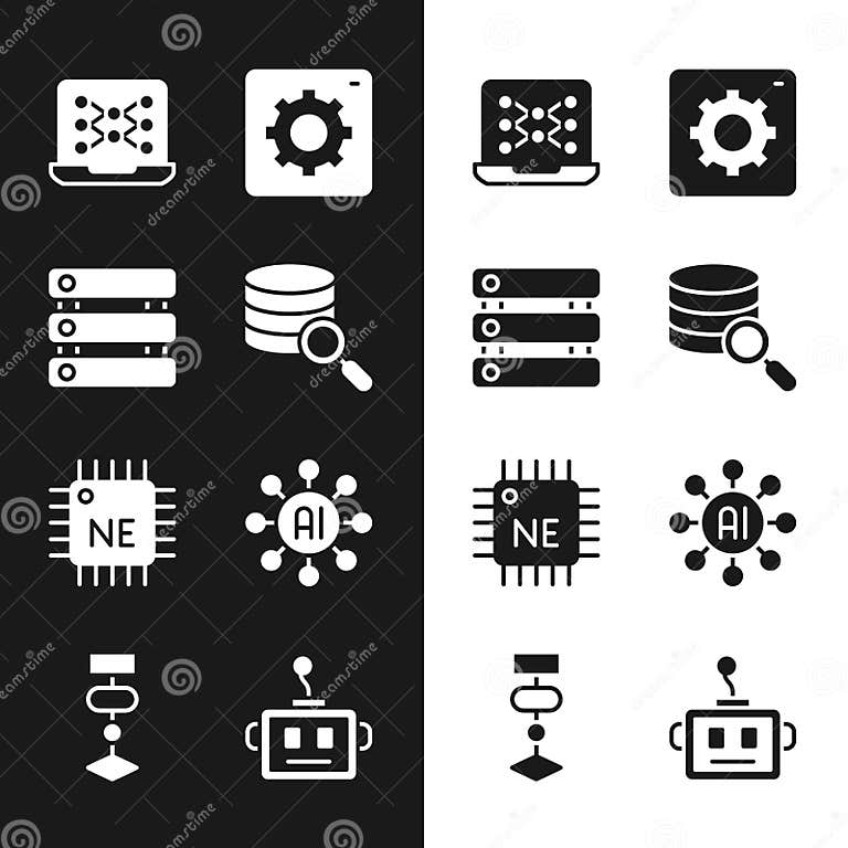 Set Server Server Data Neural Network Computer Api Interface Processor Cpu Artificial