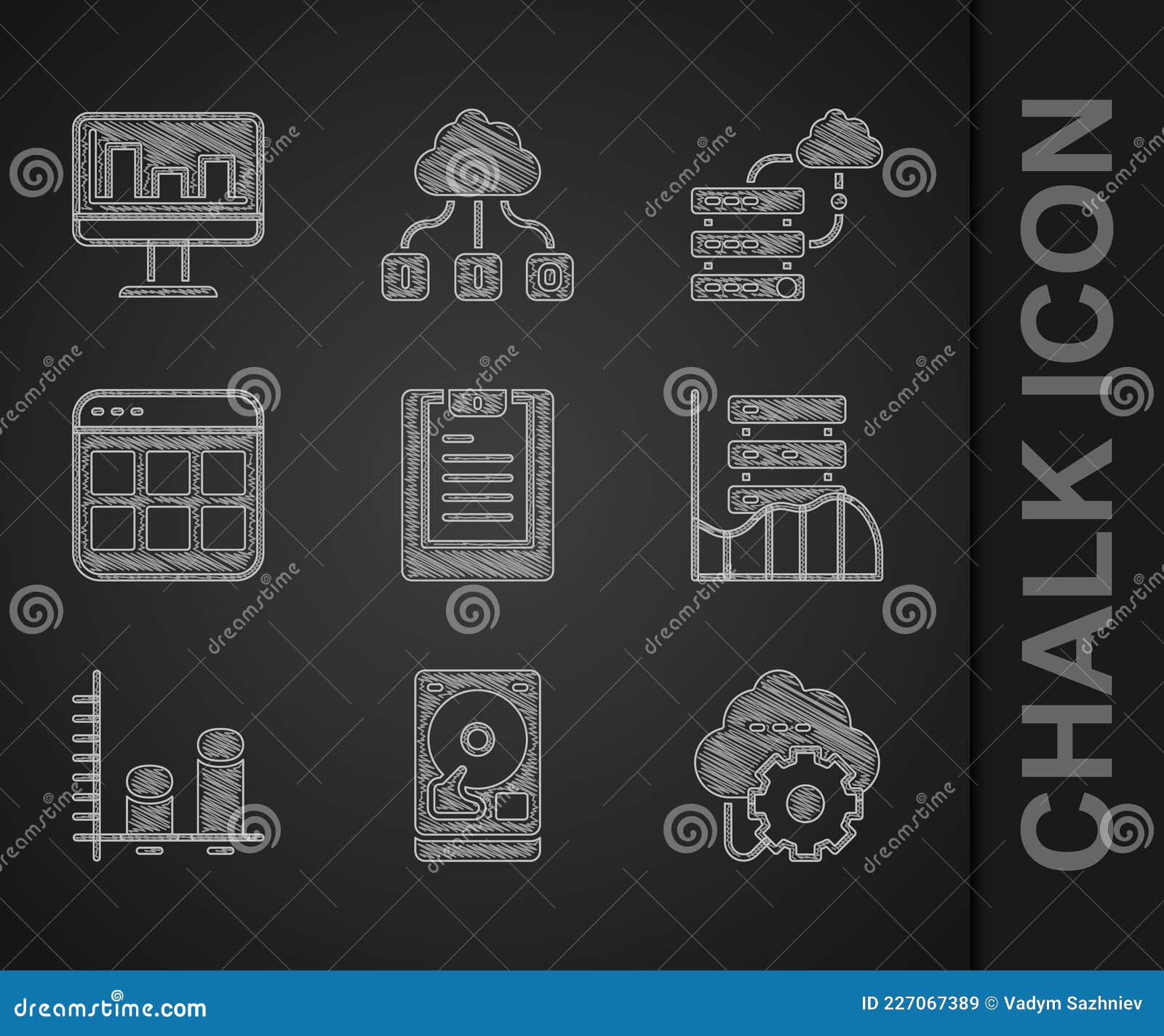 Set Server, Data Report, Hard Disk Drive HDD, Cloud Technology Data Transfer, Data, Web Hosting ...