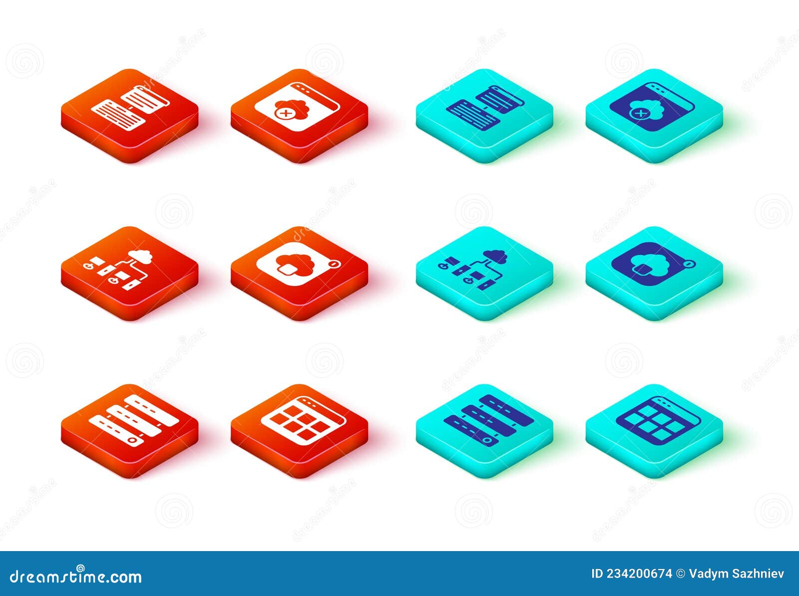 Set Server Data Web Hosting Browser Files Computer Network Cloud